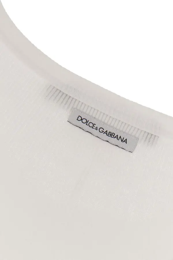 Dolce & Gabbana Crewneck Tank Top With Logo Patch - No