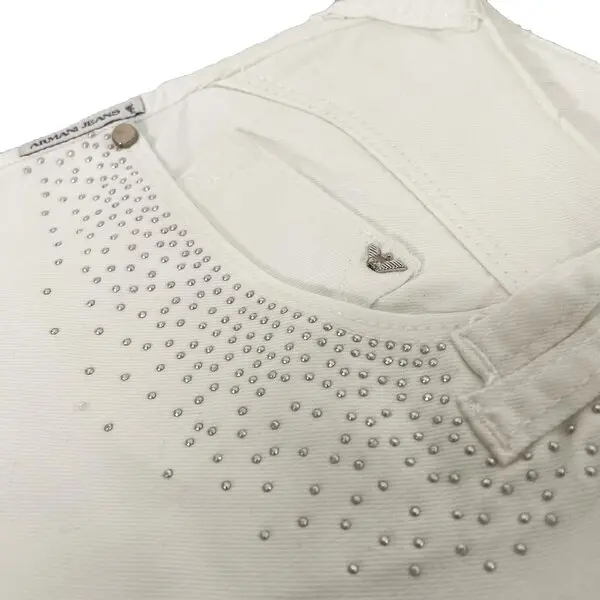 Emporio Armani Embellished Logo Jeans - Gray