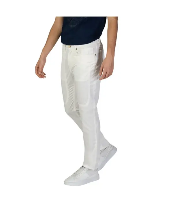 JECKERSON Tailored Casual Pants With Belt Loops - White