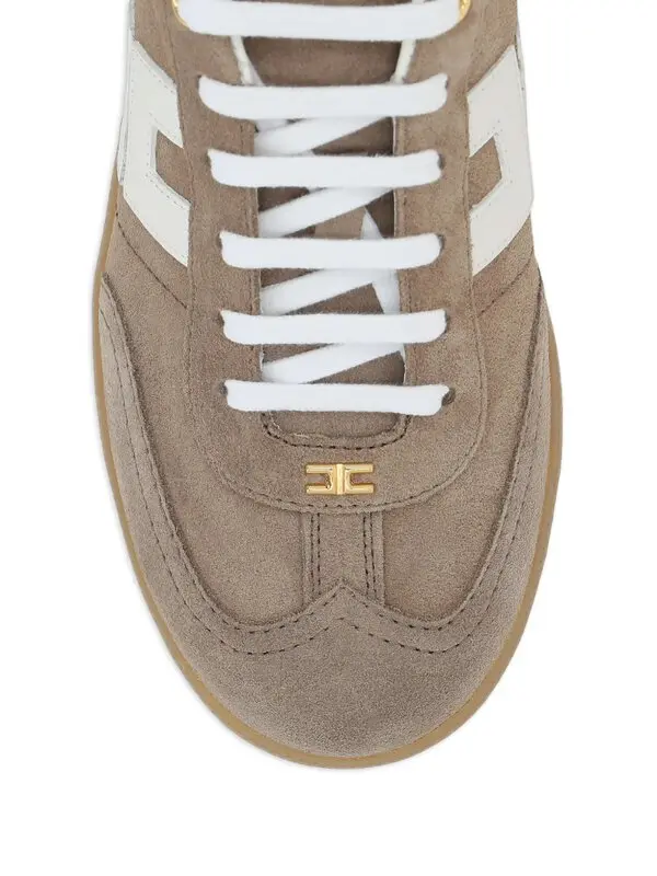Elisabetta Franchi Logo Plaque Lace-up Sneakers - Brown