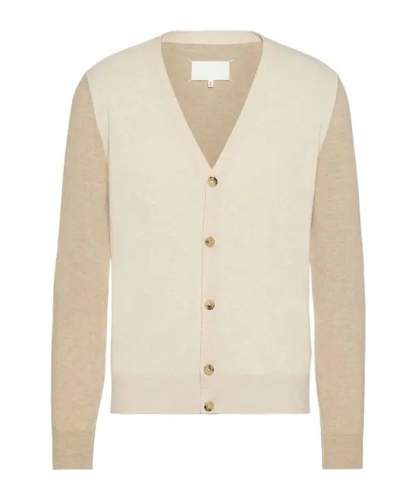 MAISON MARGIELA V-neck Cardigan With Contrast Elbow Patches - Null