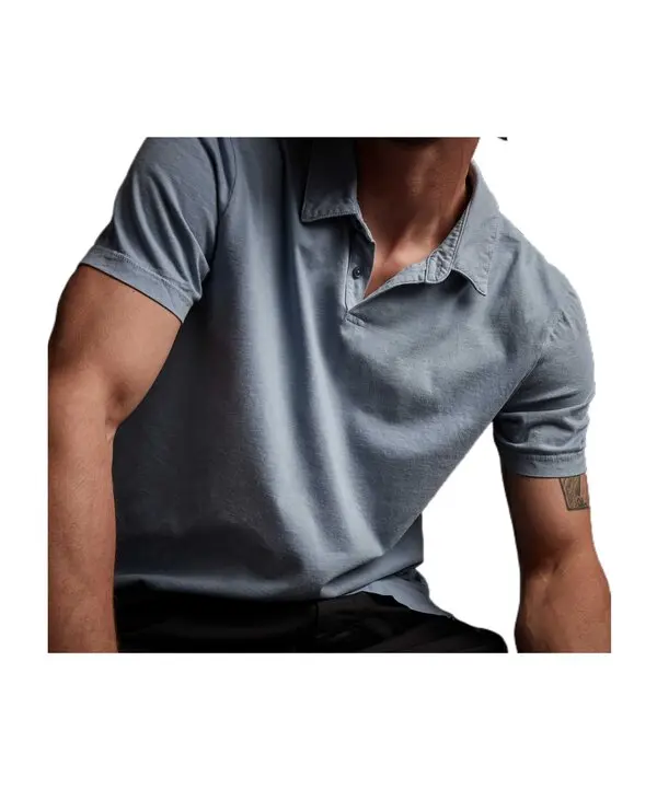 JAMES PERSE Sueded Jersey Polo - Black