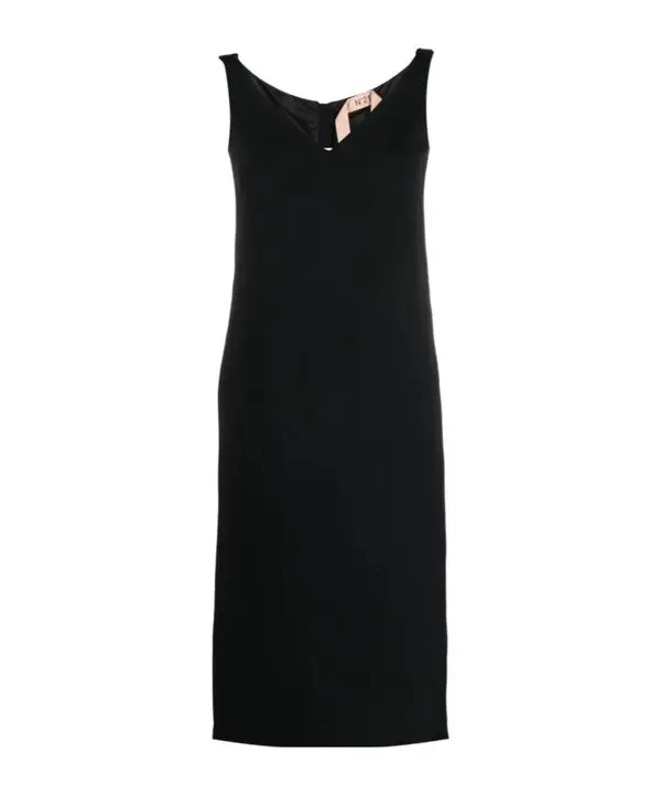 N.21 Sleeveless V-neck Ruched-strap Midi Dress