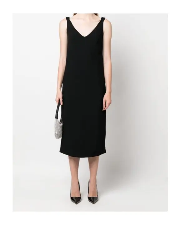 N.21 Sleeveless V-neck Ruched-strap Midi Dress