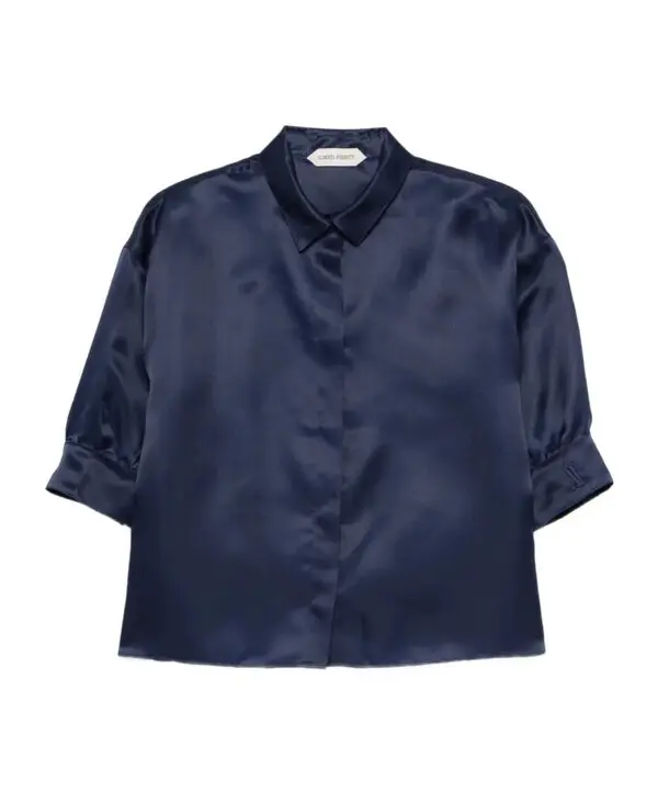 Alberta Ferretti Short-sleeve Collared Shirt - Blu
