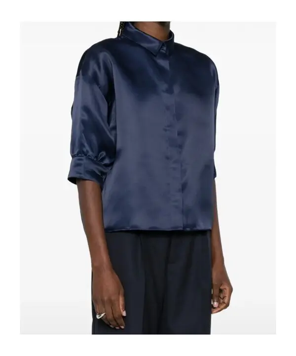 Alberta Ferretti Short-sleeve Collared Shirt - Blu