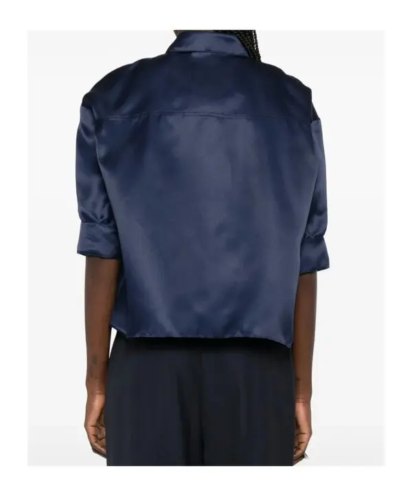 Alberta Ferretti Short-sleeve Collared Shirt - Blu
