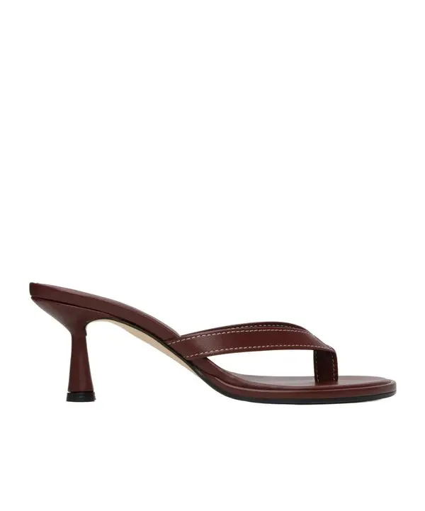 AeydĒ Daphne Leather Pointed-toe High-heeled Sandals - Wine Red