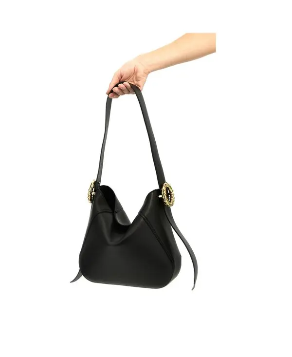 LANVIN Logo Embossed Melodie Hobo Bag