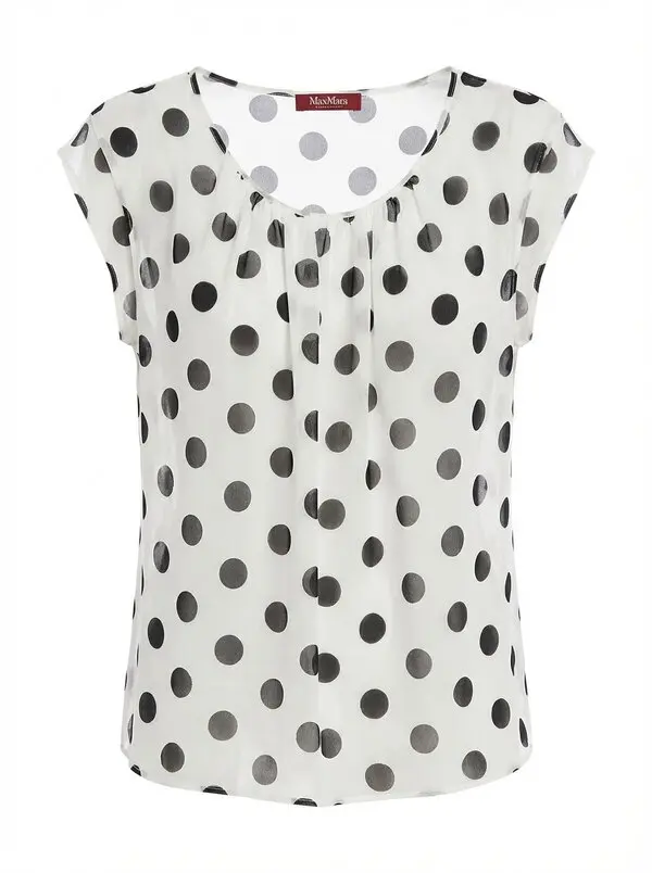 Max Mara Polka Dot Crew Neck Top