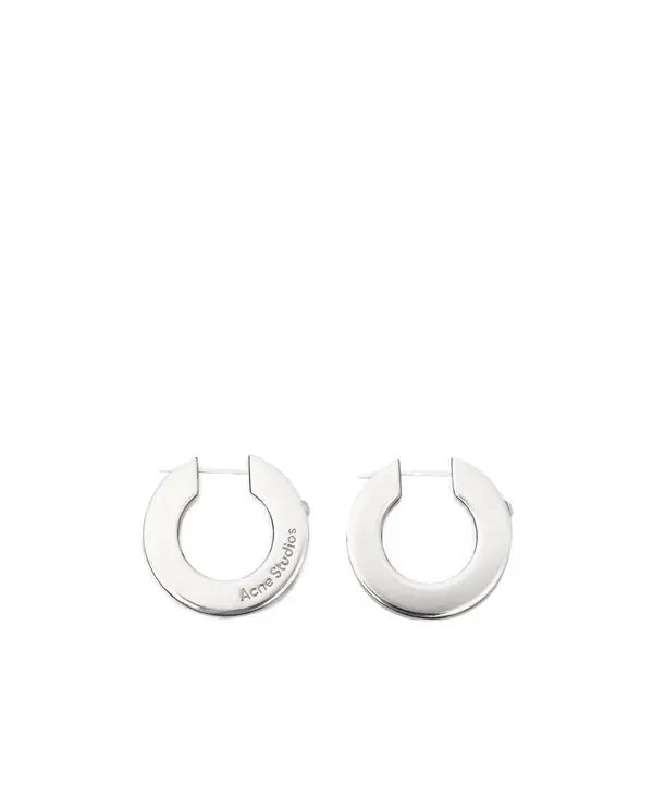 Acne Studios Crystal Hoop Earrings - Silver