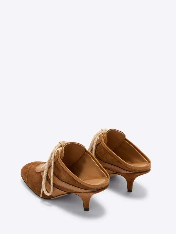 Dries Van Noten Heeled Lace-up Mules - Tan