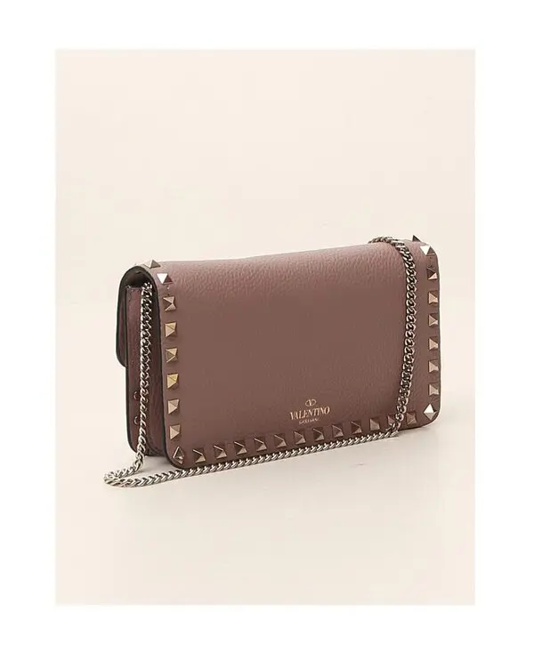 Valentino Garavani Rockstud Foldover Clutch Bag - Nude