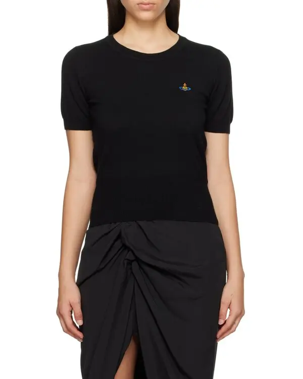 VIVIENNE WESTWOOD Bea Orb Embroidered Knitted Top