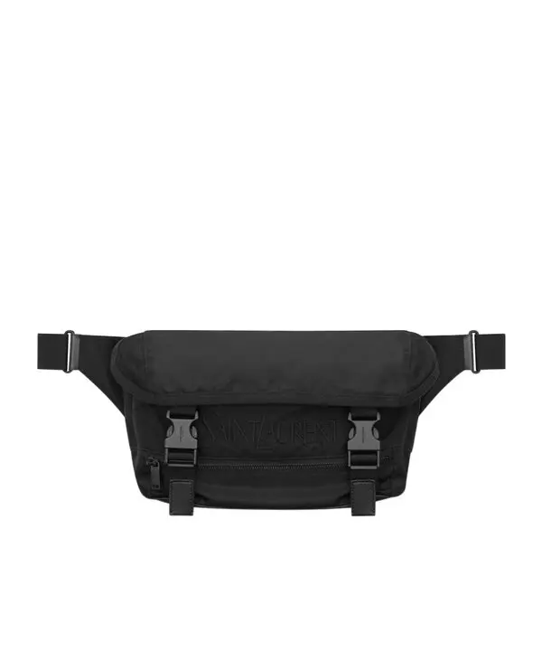 Saint Laurent Logo Buckled Crossbody Bag - Black