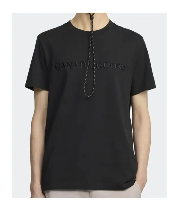 Canada Goose Logo-embroidered Crew-neck T-shirt - Black