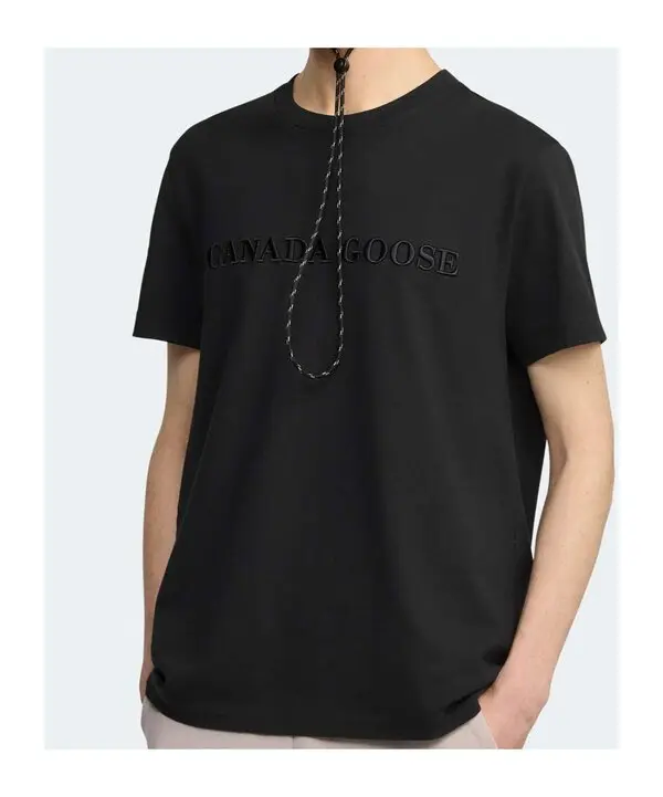 Canada Goose Logo-embroidered Crew-neck T-shirt - Black