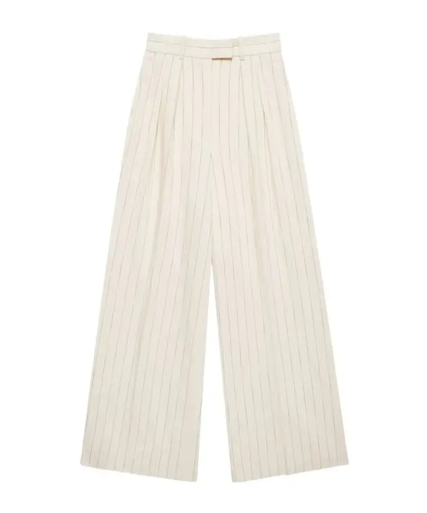 ANINE BING Lou High Waist Trousers - White