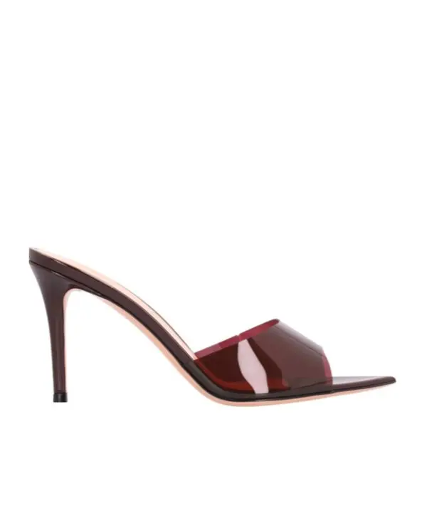 GIANVITO ROSSI Elle 85mm Leather Mules - Brown