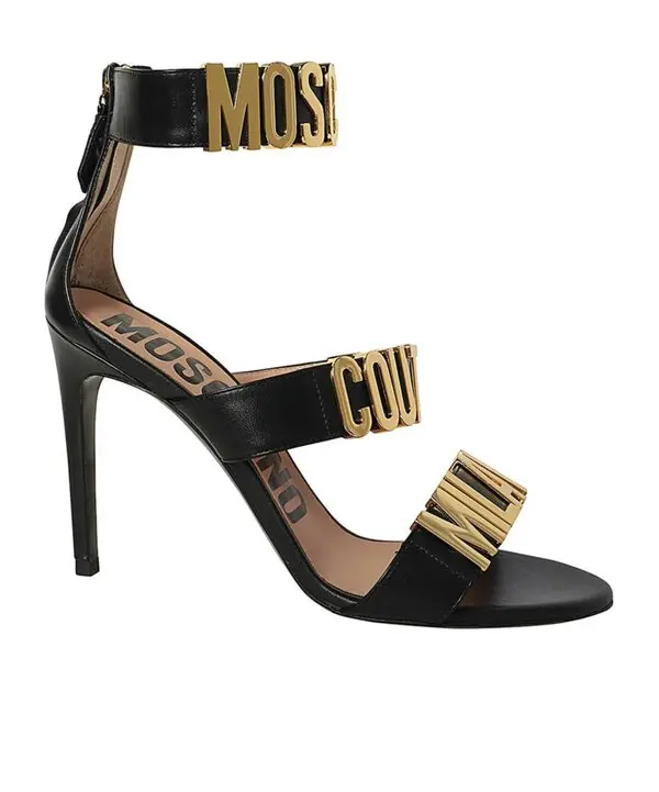 Moschino Open-toed High-heeled Sandals With Logo Detailing