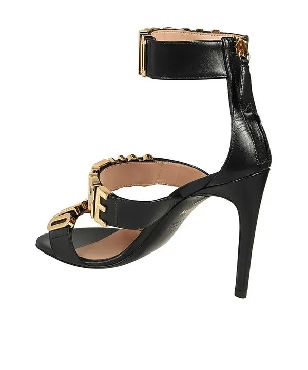 Moschino Open-toed High-heeled Sandals With Logo Detailing