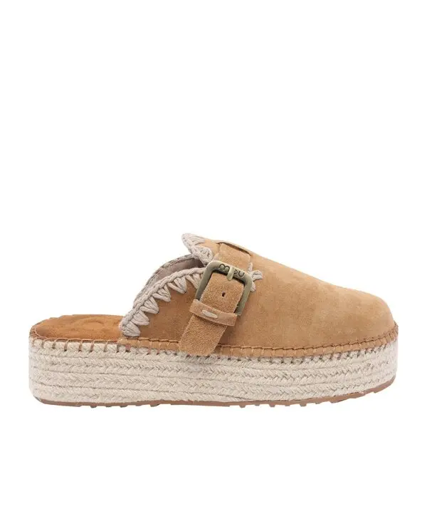 Mou Side Buckle Mules - Nude