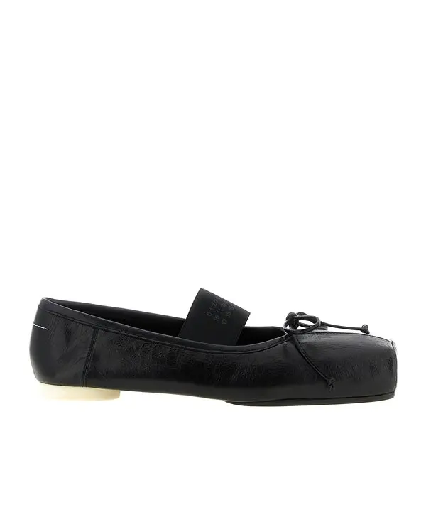 MAISON MARGIELA Ballerina Flats With Bow Detailing - Black