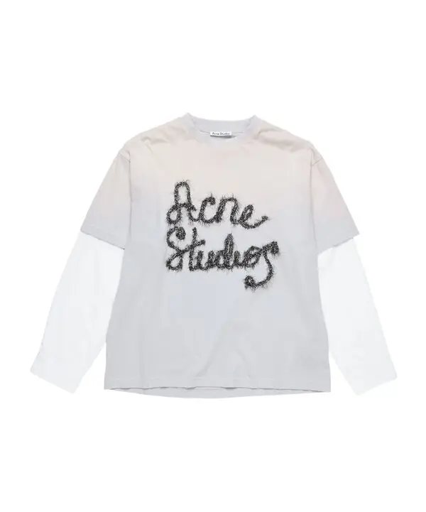 Acne Studios Layered Logo T-shirt - Light Blue