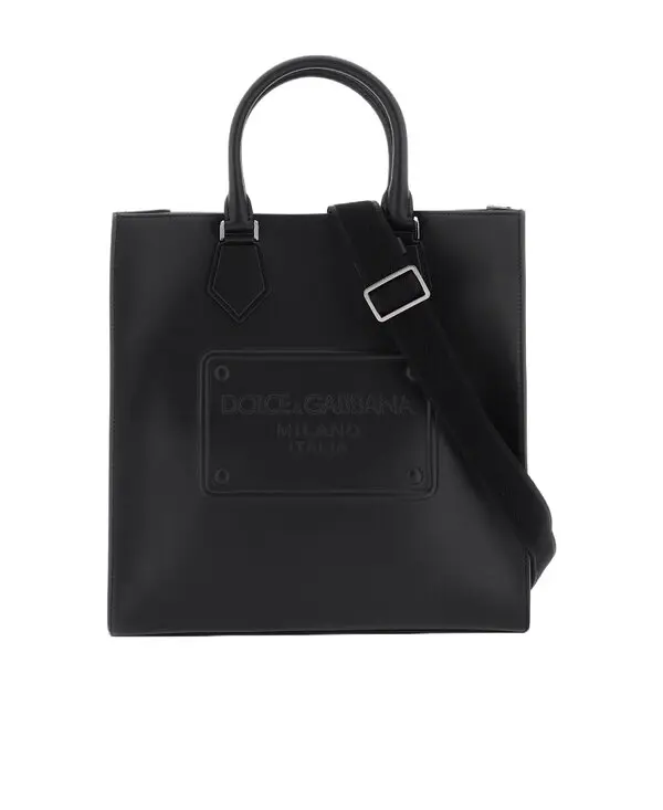 Dolce & Gabbana Logo Embossed Tote Bag - Black
