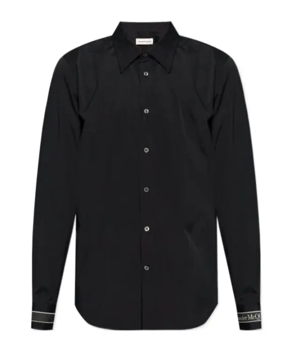 Alexander McQueen Logo-strap Buttoned Poplin Shirt