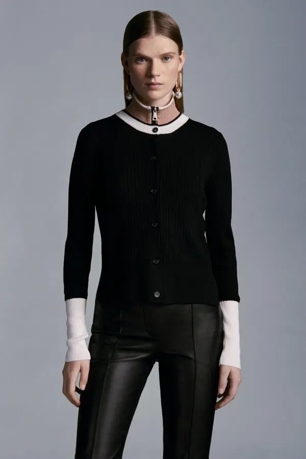 Moncler Ribbed Wool Cardigan