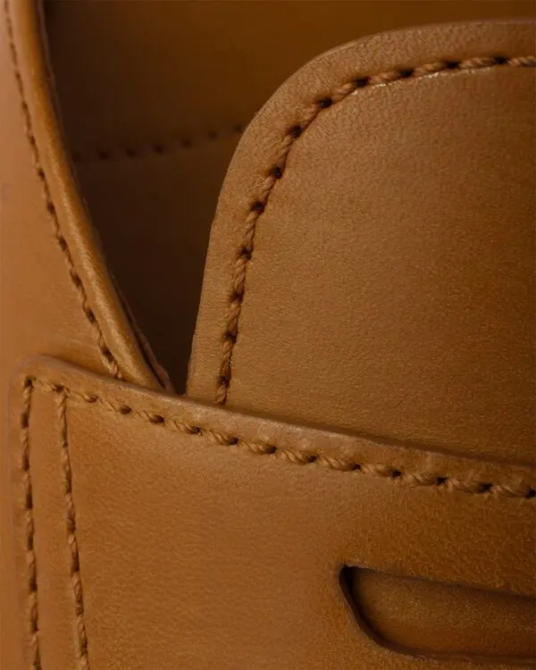 Prada Leather Slides With Logo Detail - Camel