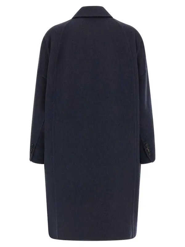 Brunello Cucinelli Double Breasted Long Sleeved Coat - Blue