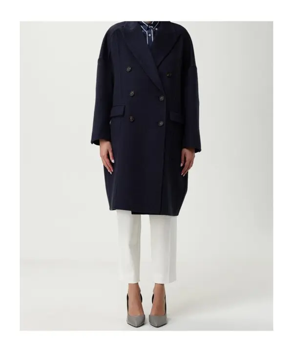Brunello Cucinelli Double Breasted Long Sleeved Coat - Blue