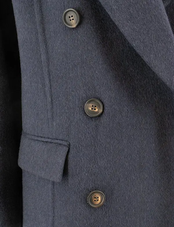 Brunello Cucinelli Double Breasted Long Sleeved Coat - Blue