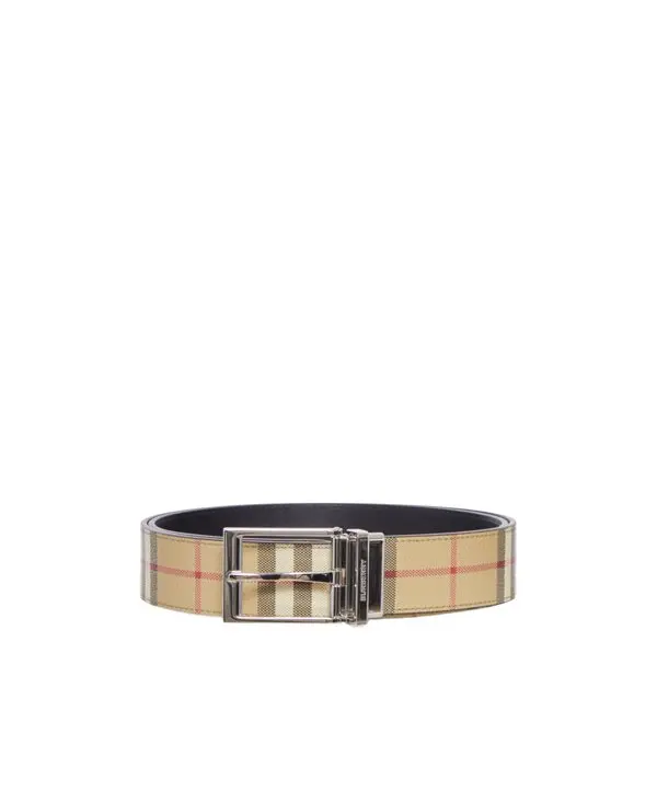 Burberry Checked Reversible Buckle Belt - Nude