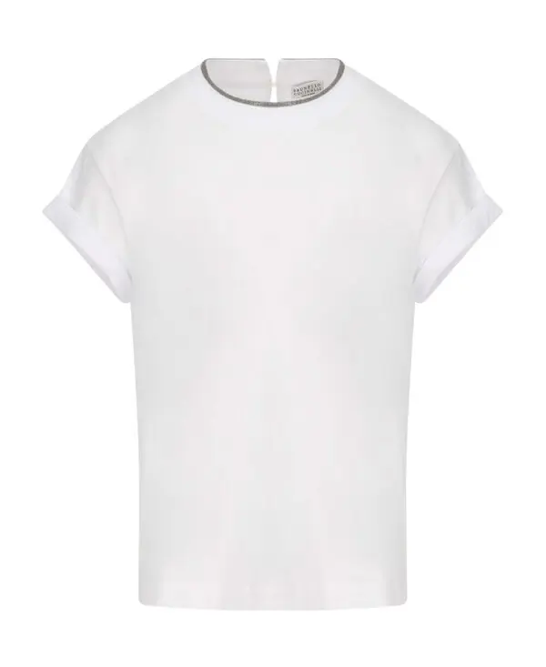 Brunello Cucinelli Chain-trim Crewneck T-shirt - White