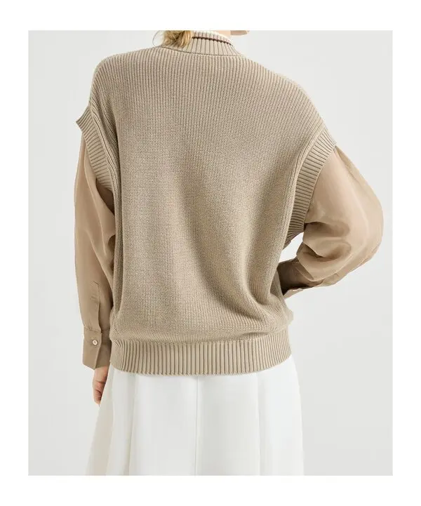 Brunello Cucinelli Striped Trim Knitted Cardigan