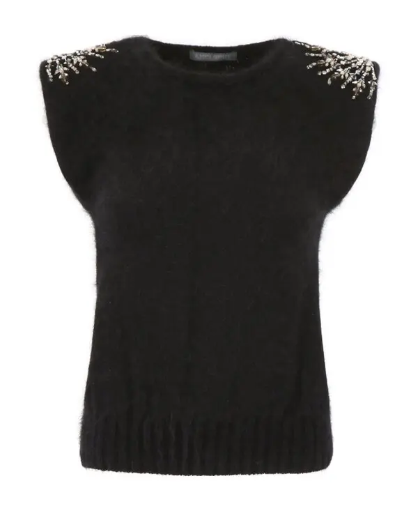 Alberta Ferretti Rabbit Hair Embellished Pullover