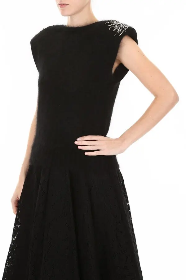 Alberta Ferretti Rabbit Hair Embellished Pullover