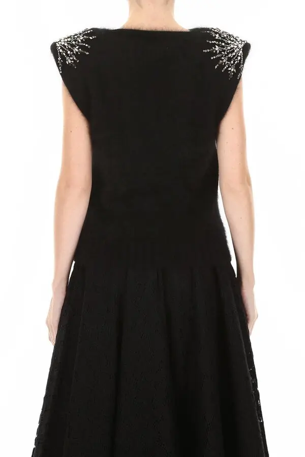 Alberta Ferretti Rabbit Hair Embellished Pullover