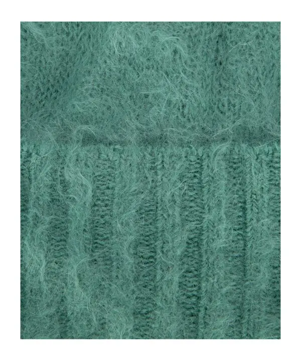 Auralee Wool Blend Turned-up Knit Cap - Green
