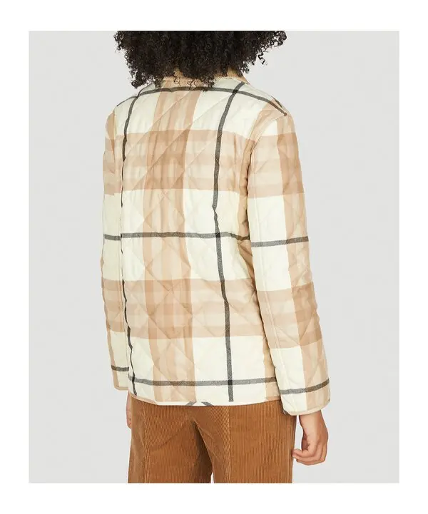Burberry Vintage Check Quilted Jacket With Corduroy Collar