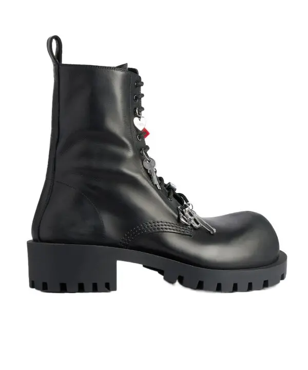 Balenciaga Hummer Lace-up Boots With Charms