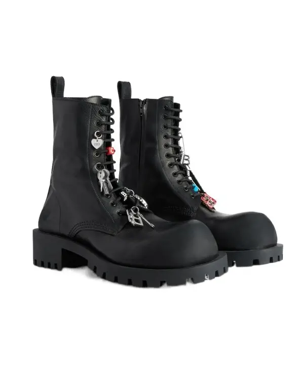Balenciaga Hummer Lace-up Boots With Charms