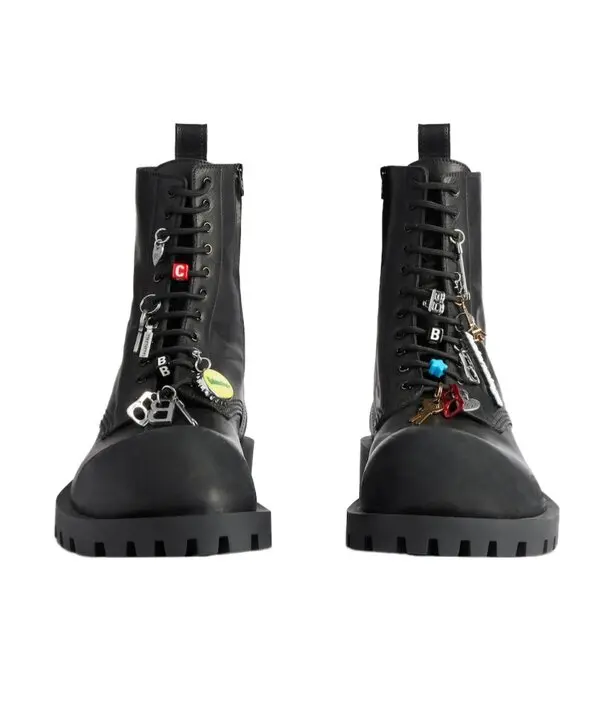 Balenciaga Hummer Lace-up Boots With Charms