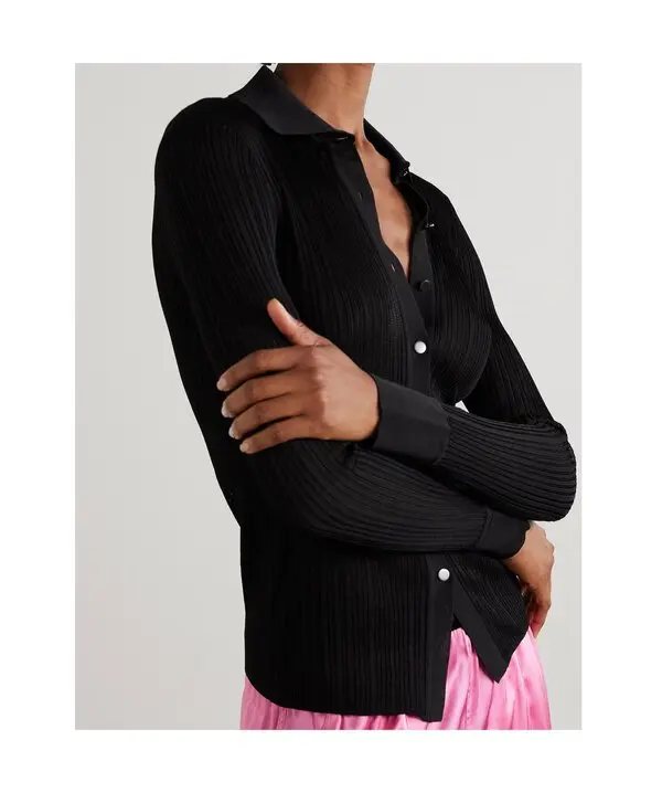 TOM FORD Fine Ribbed Polo Collar Shirt