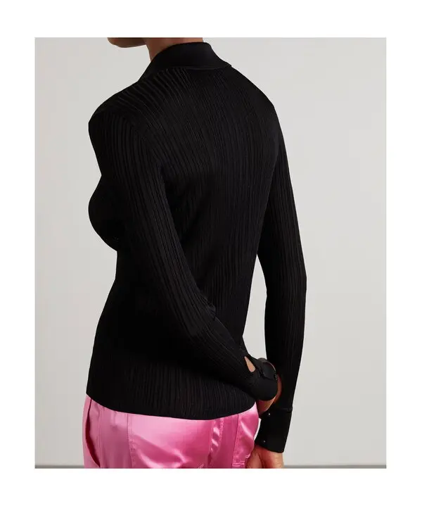TOM FORD Fine Ribbed Polo Collar Shirt