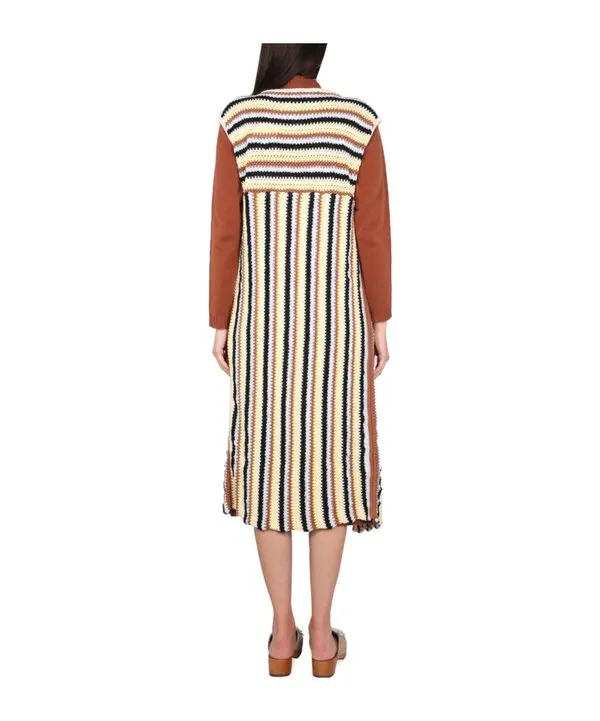 ALYSI Striped Knitted Gilet