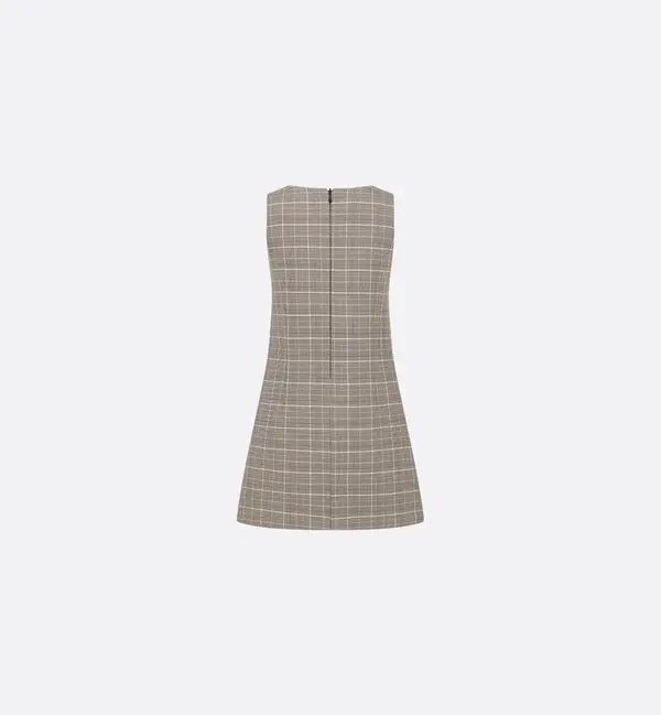 Dior Plaid Square Neck A-line Dress